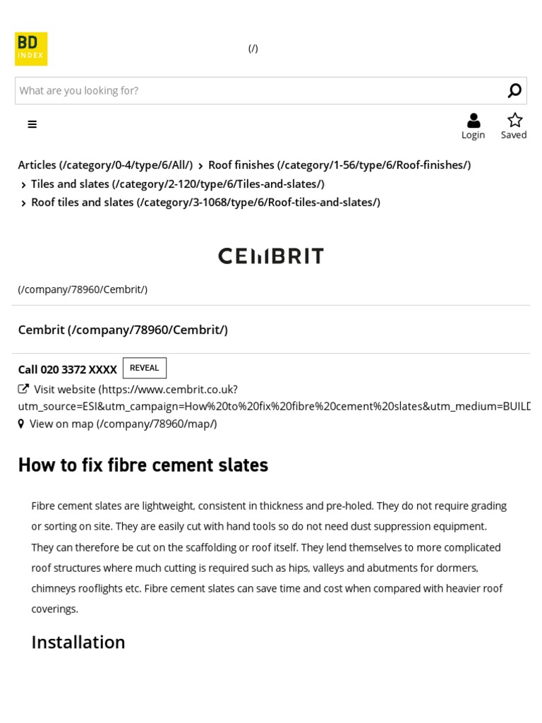 Cembrit Fibre Cement Slate Installation Guide | PDF | Roof | Building ...