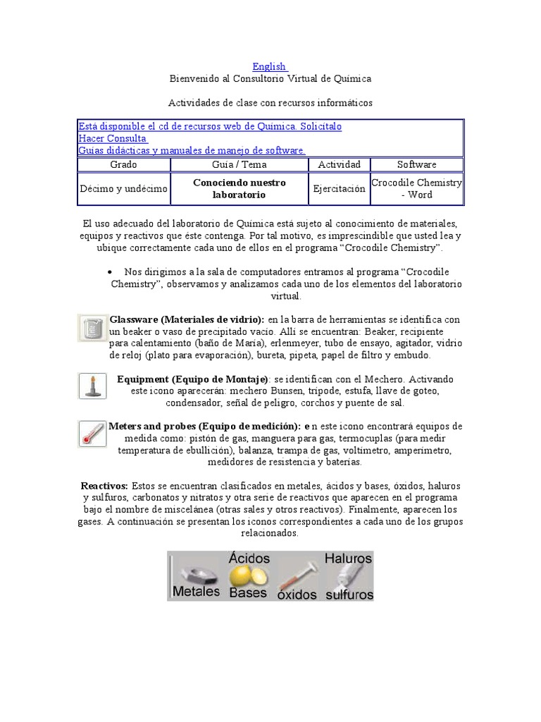 Manual Crocodile Chemistry | PDF | Valoración | Química
