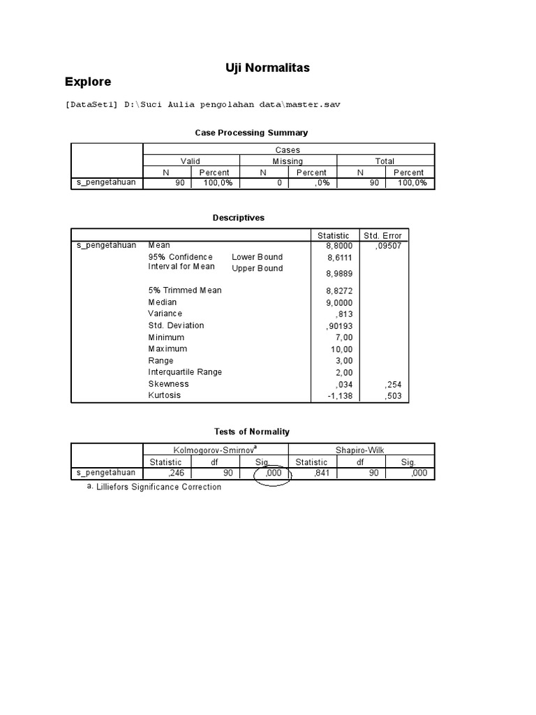 Uji Normalitas | PDF | Normal Distribution | Skewness