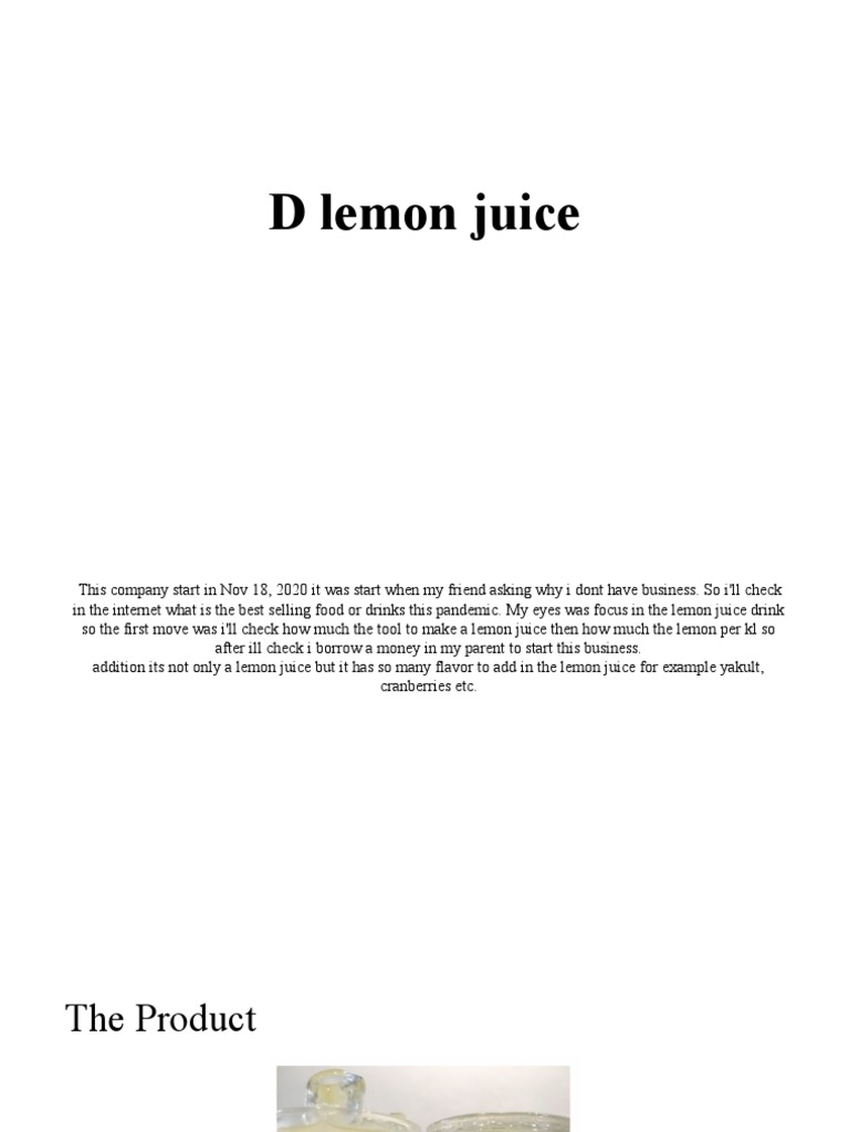 D Lemon Juice | PDF