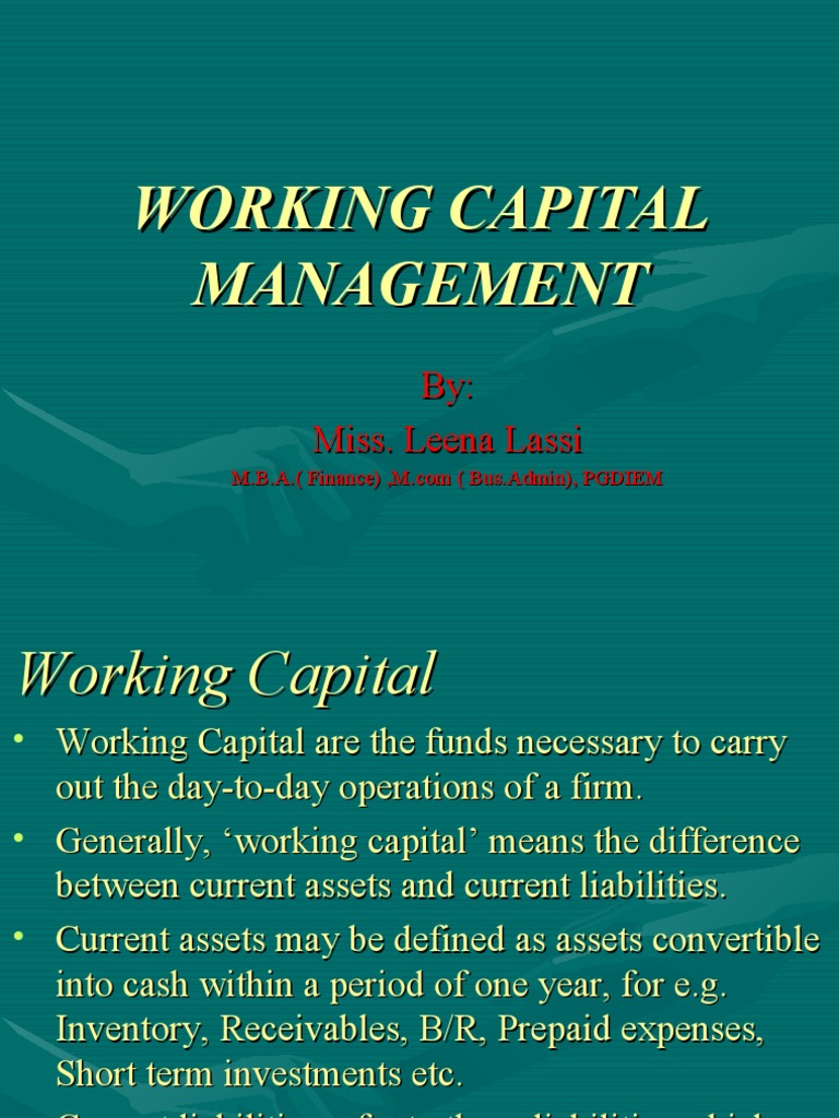 Working Capital | PDF | Working Capital | Factoring (Finance)