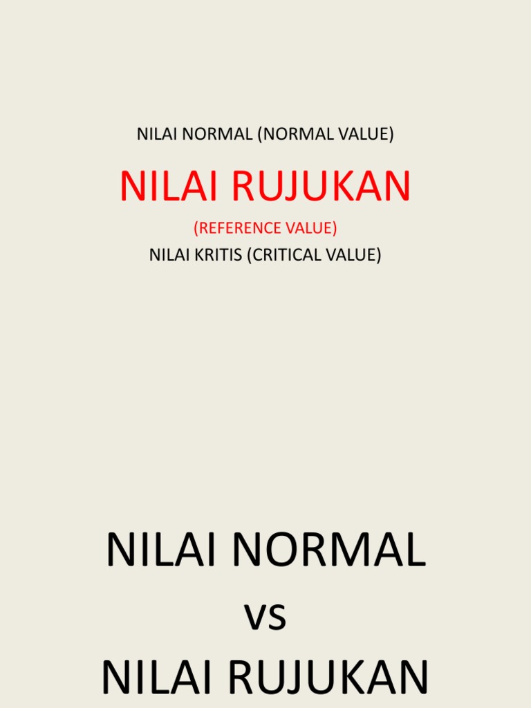 Nilai Rujukan | PDF