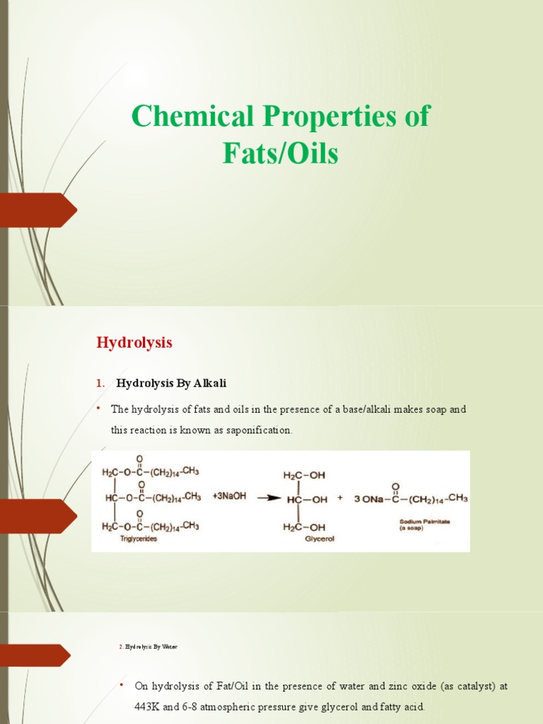 Chemical Properties of Fats and Oils | PDF