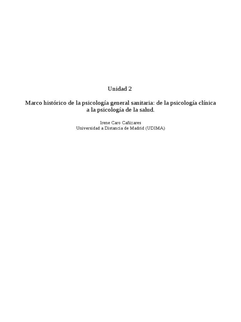 Tema 2. Contexto Histórico | PDF | Sicología | Psicología clínica