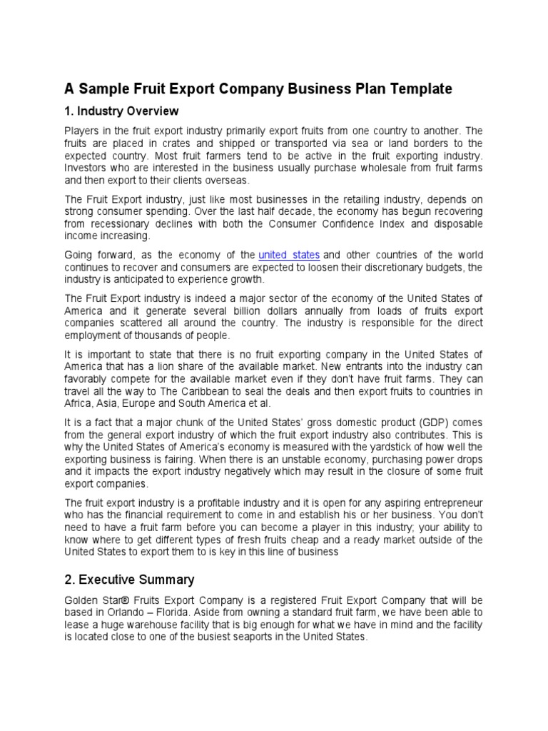 Coconut Export Company Business Plan | PDF | Warehouse | Advertising