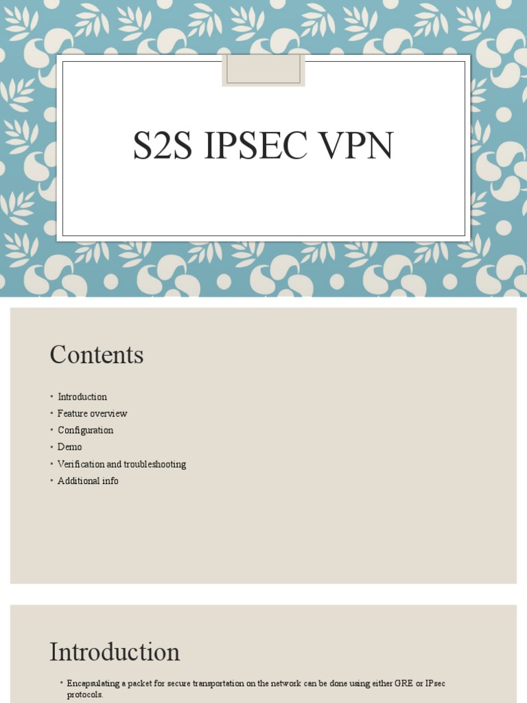 s2s VPN PPT | PDF | Virtual Private Network | Cyberwarfare