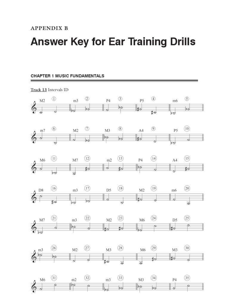 Answer Key For Ear Training Drills: Appendix B | PDF | Chord (Music ...