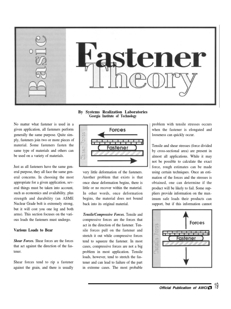 Fastener Theory | PDF | Screw | Nut (Hardware)