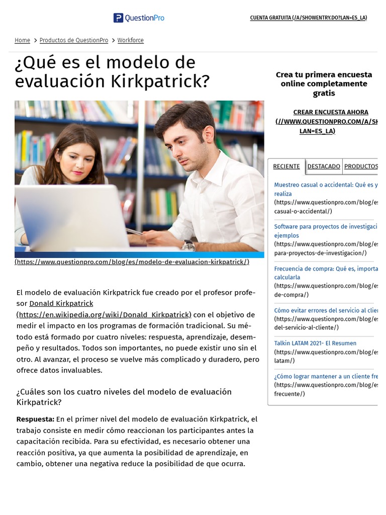 ¿Qué Es El Modelo de Evaluación Kirkpatrick | PDF | Evaluación ...