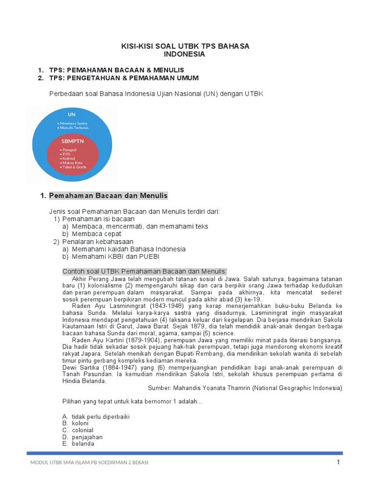 Modul UTBK PBM & PPU-dikonversi | PDF