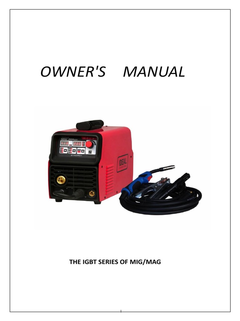 Owner'S Manual: The Igbt Series of Mig/Mag | PDF | Construction | Welding