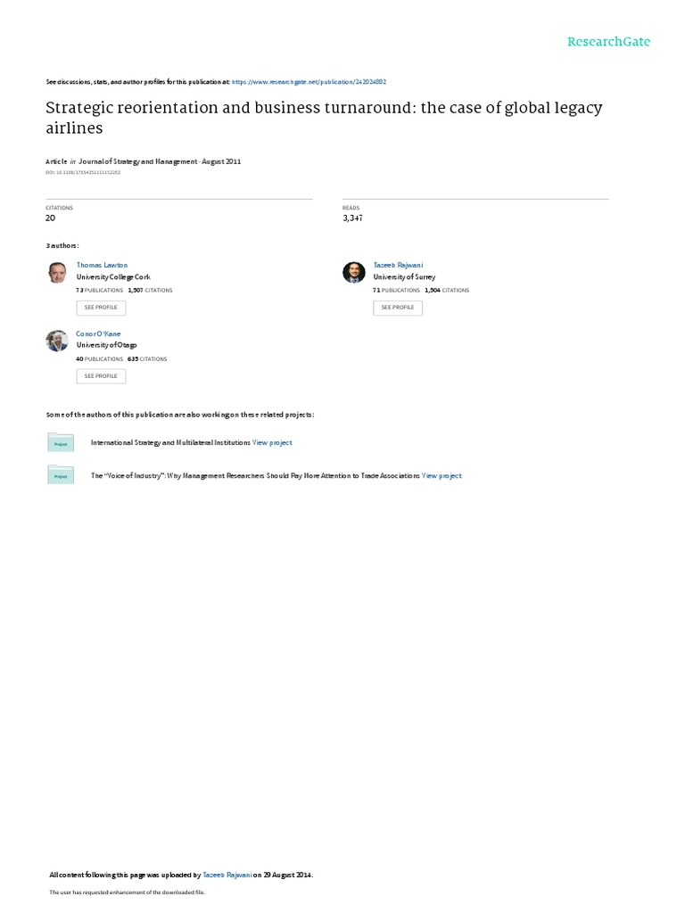 Strategic Reorientation and Business Turnaround TH | PDF | Strategic ...