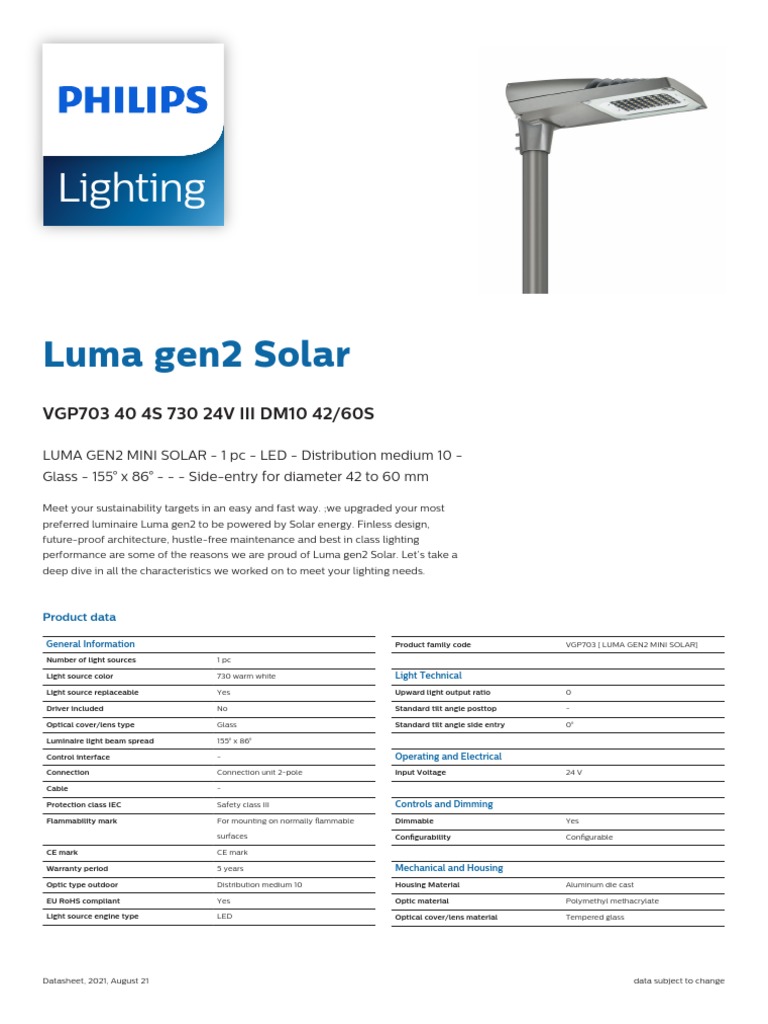 Lighting Lighting: Luma Gen2 Solar | PDF | Optics | Lighting