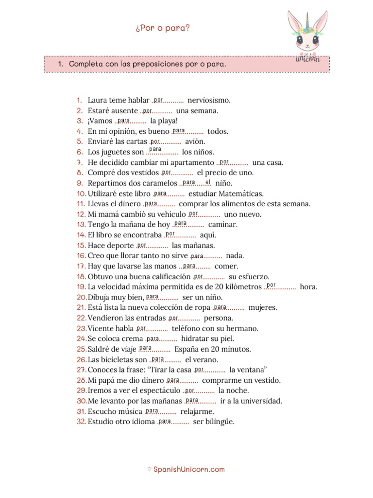 Por para Ejercicios 2 | PDF