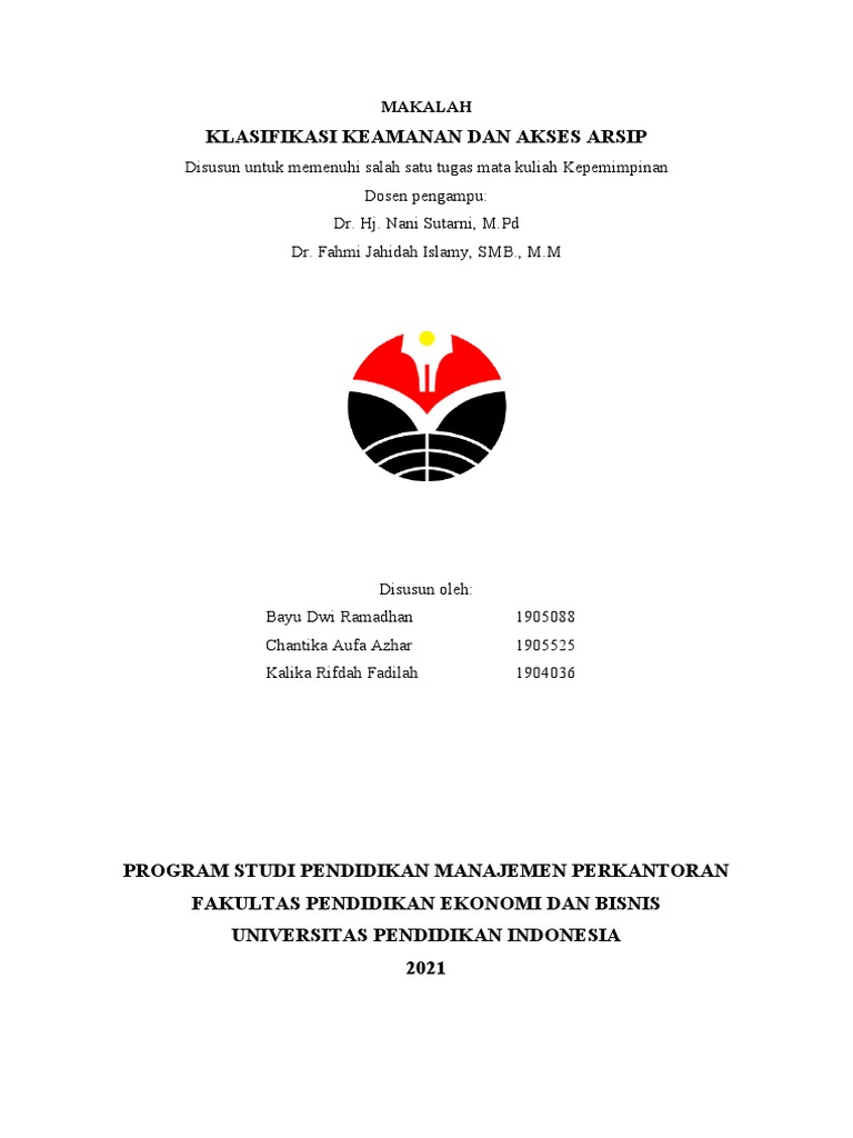 Klasifikasi Keamanan Dan Akses Arsip Dinamis | PDF