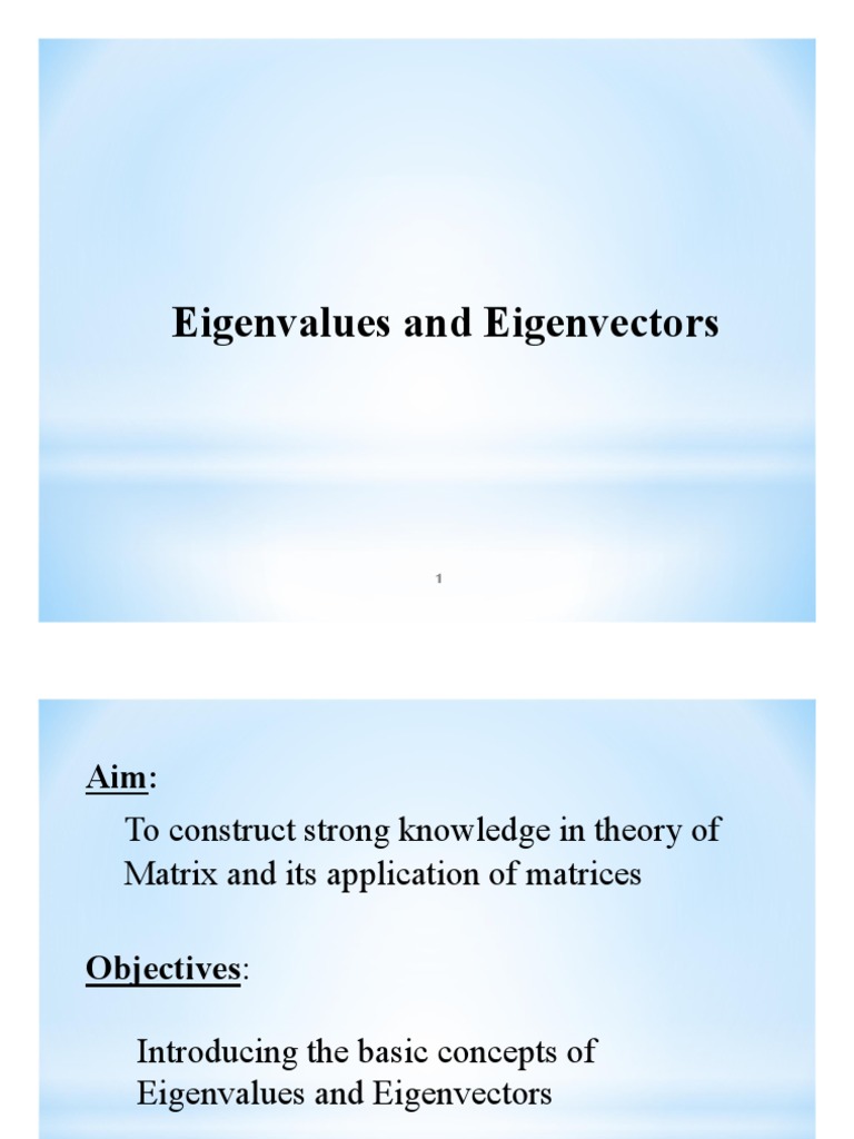 Eigenvalues and Eigenvectors | PDF | Eigenvalues And Eigenvectors | Matrix (Mathematics)