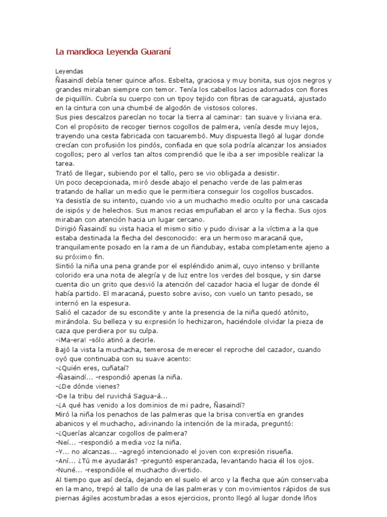 La Mandioca Leyenda Guaraní | PDF