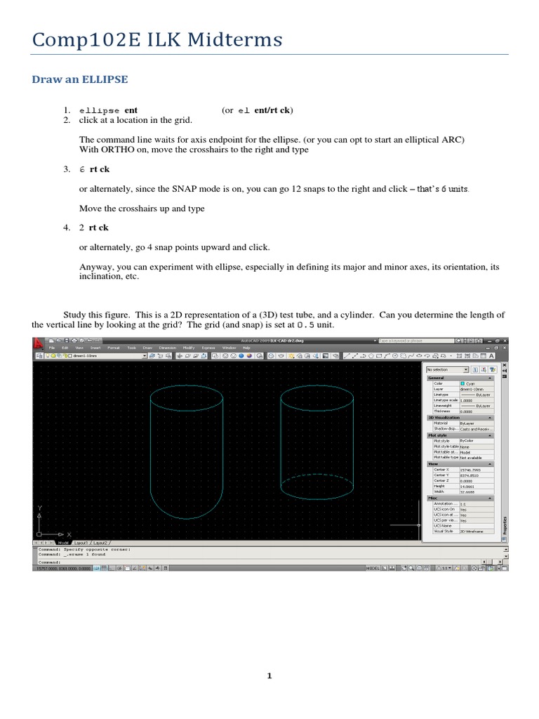 Drawing Ellipses and Isometric Circles in AutoCAD | PDF | Ellipse | Angle