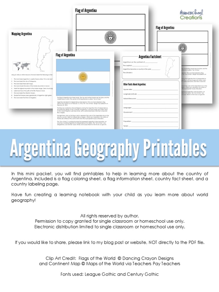 Argentina Geography Printables | PDF | Argentina | Symbols