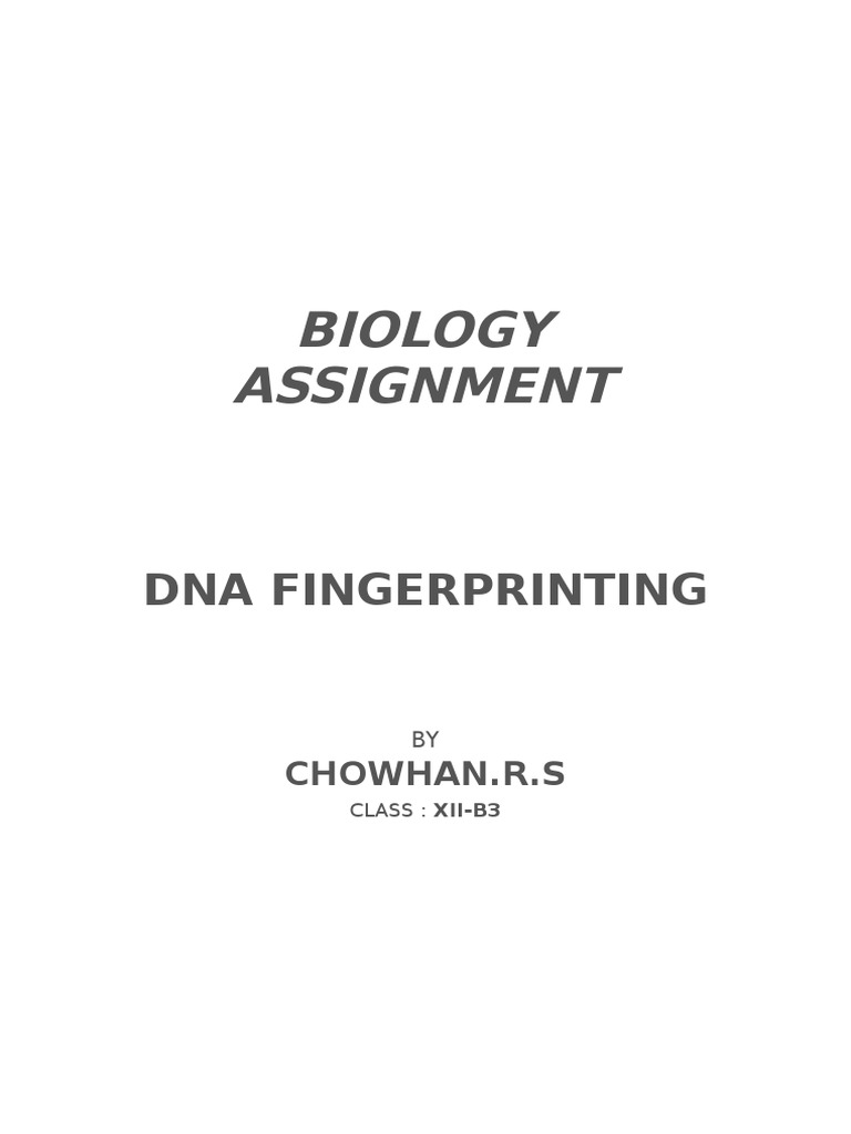 Biology Assignment: Dna Fingerprinting | PDF | Dna Profiling ...