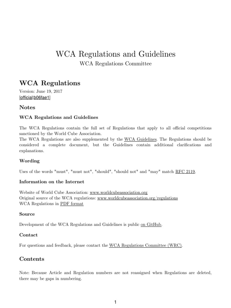 WCA Competition Regulations Overview | PDF | Logic Puzzles