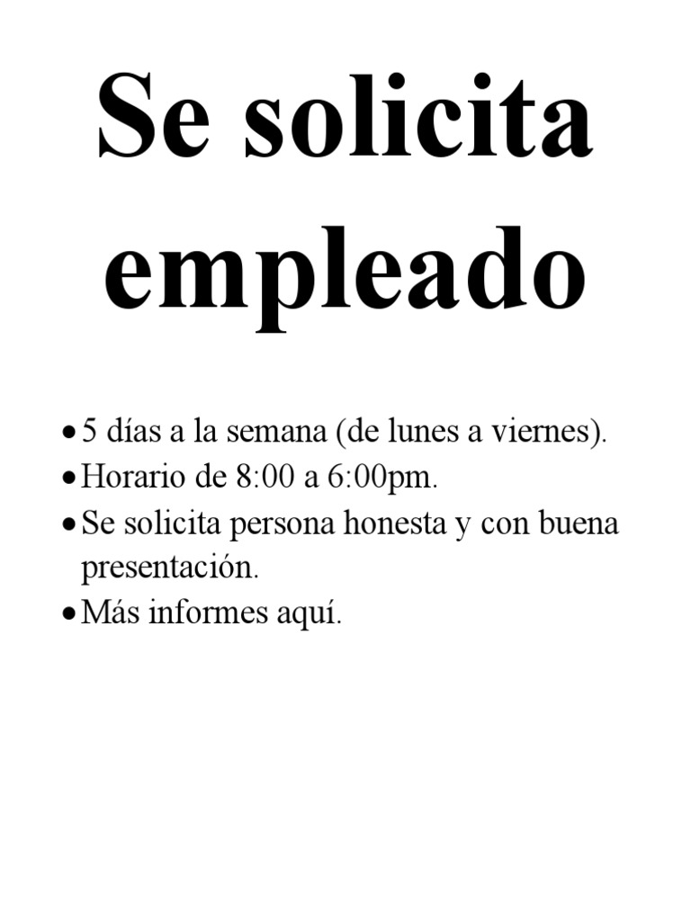 Se Solicita Empleado | PDF
