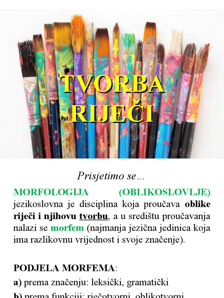 Tvorba Riječi (4. F) | PDF