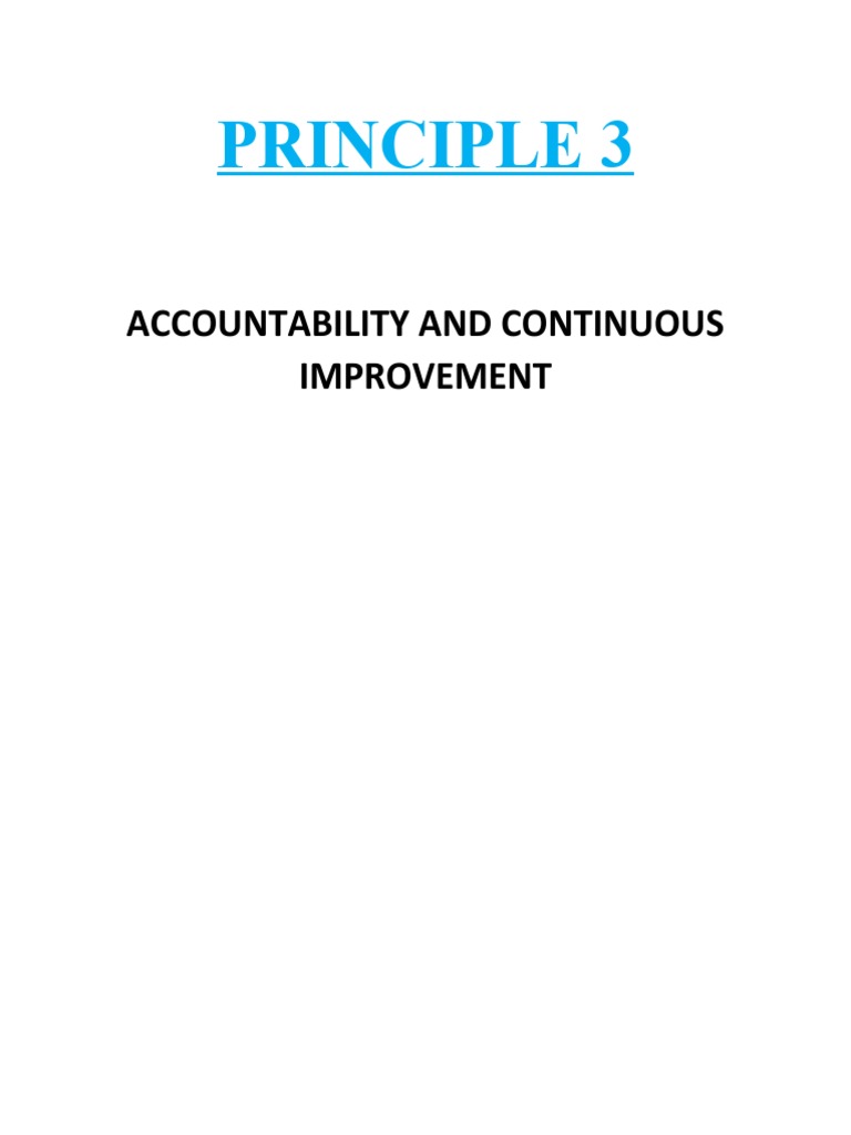 Principle 3 - Accountability and Continuous Improvement | PDF ...