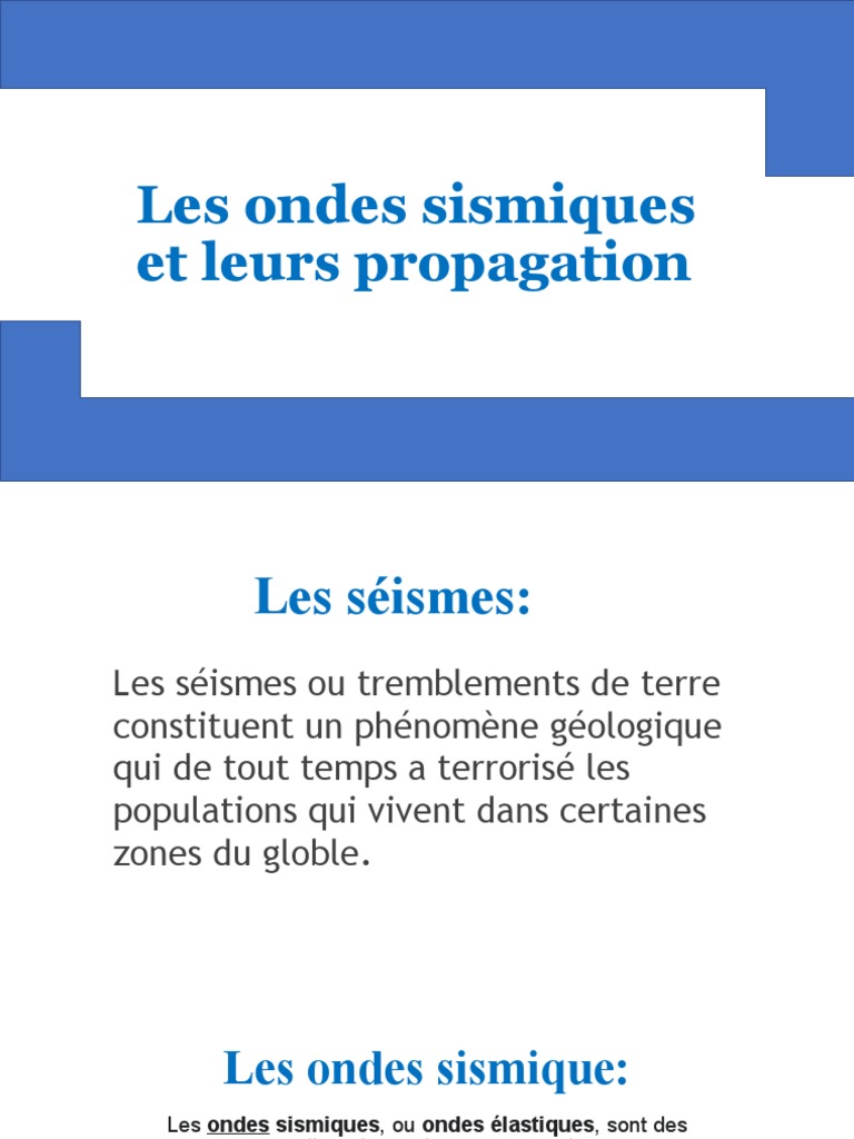 Propagation des ondes sismiques | PDF