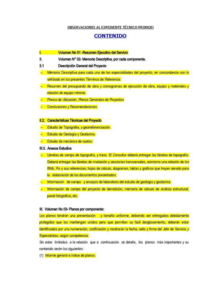 Observaciones Al Expediente Técnico Pronoei | PDF | Presupuesto | Topografía