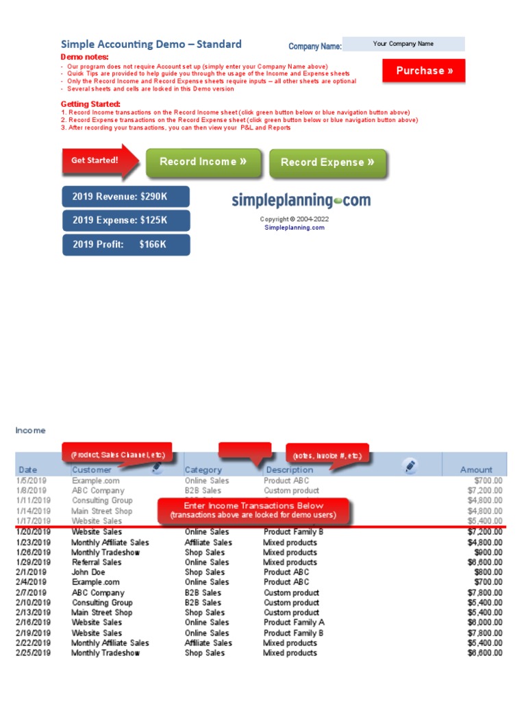 Simple Accounting Demo - Standard: Purchase | PDF | Sales | Income ...