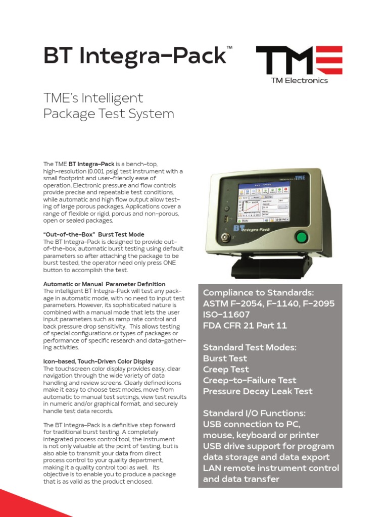 BT Integra-Pack: TME's Intelligent Package Test System | PDF | Usb ...