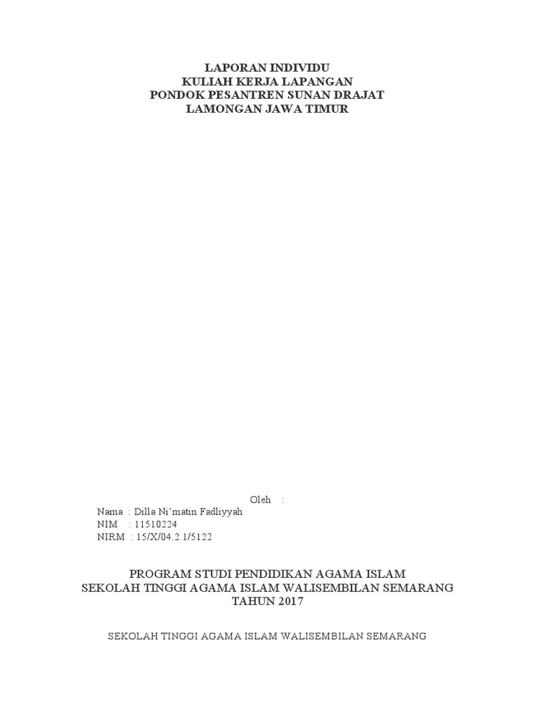 Laporan KKL Contoh | PDF