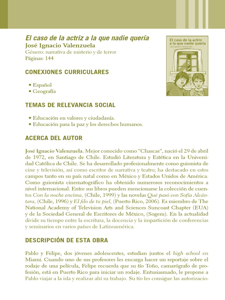 El Caso de La Actriz A La Que Nadie Quería - Introducción y Tareas ...