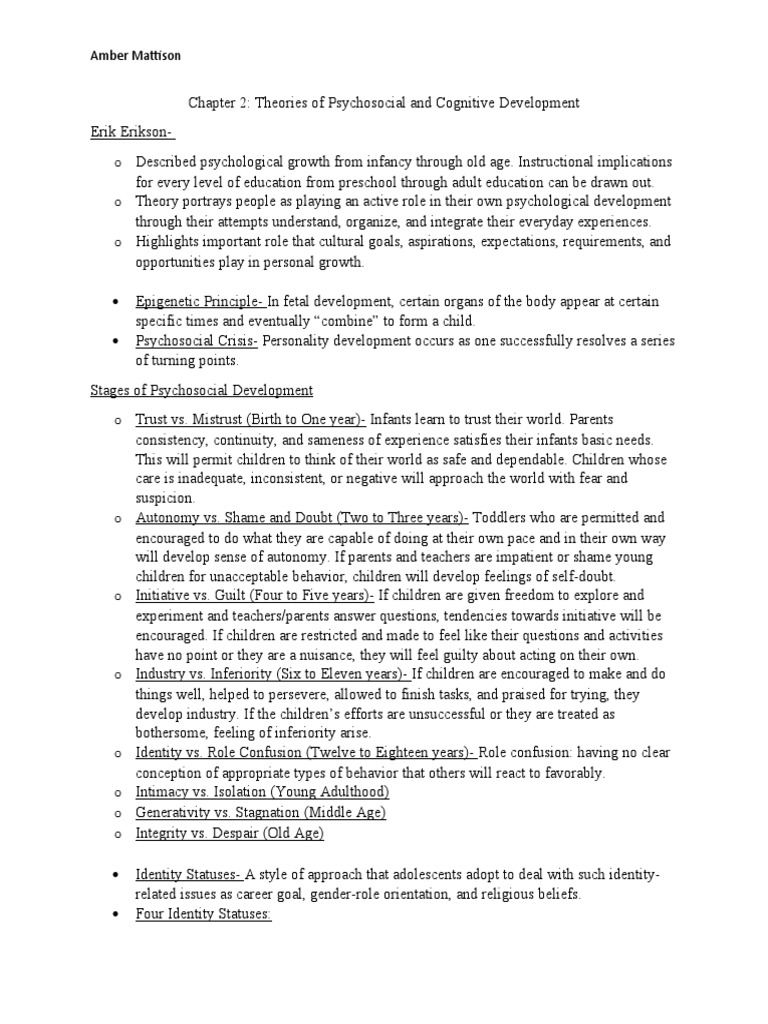 Chapter 2 Notes | PDF | Psychology | Human Development