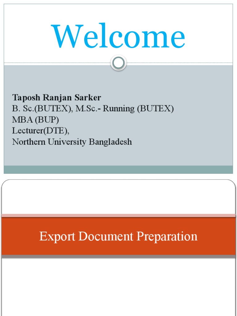 Lec-4 Export Document Preparation | PDF | Cargo | Invoice