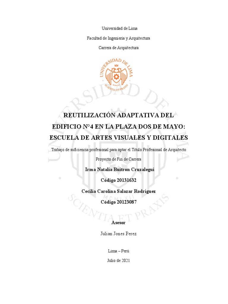Buitron Salazar Reutilización Adaptativa Edificio | PDF | Perú | Lima