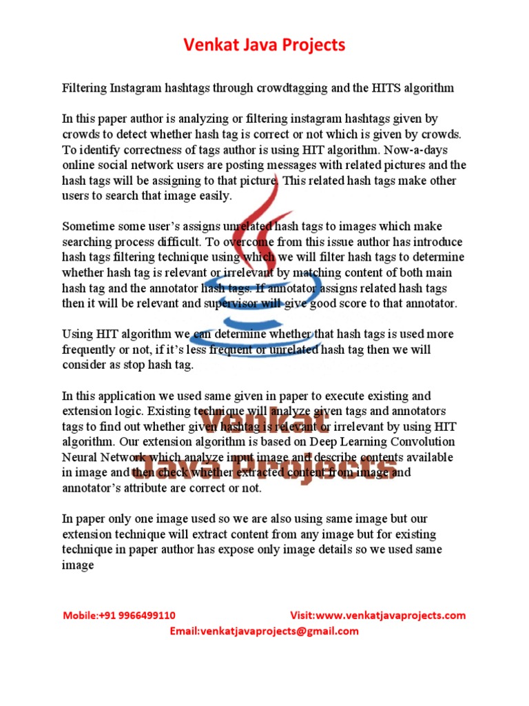 Venkat Java Projects: Mobile:+91 9966499110 | PDF | Tag (Metadata ...