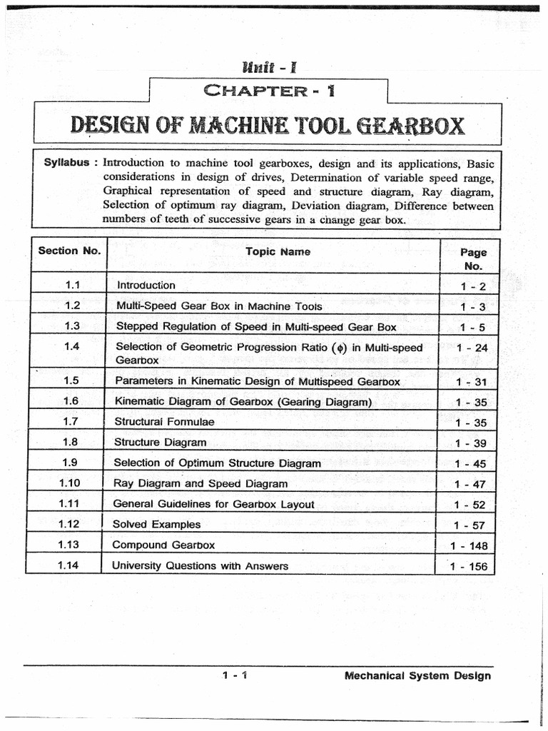 Design of Gear Box - Complete Notes | PDF