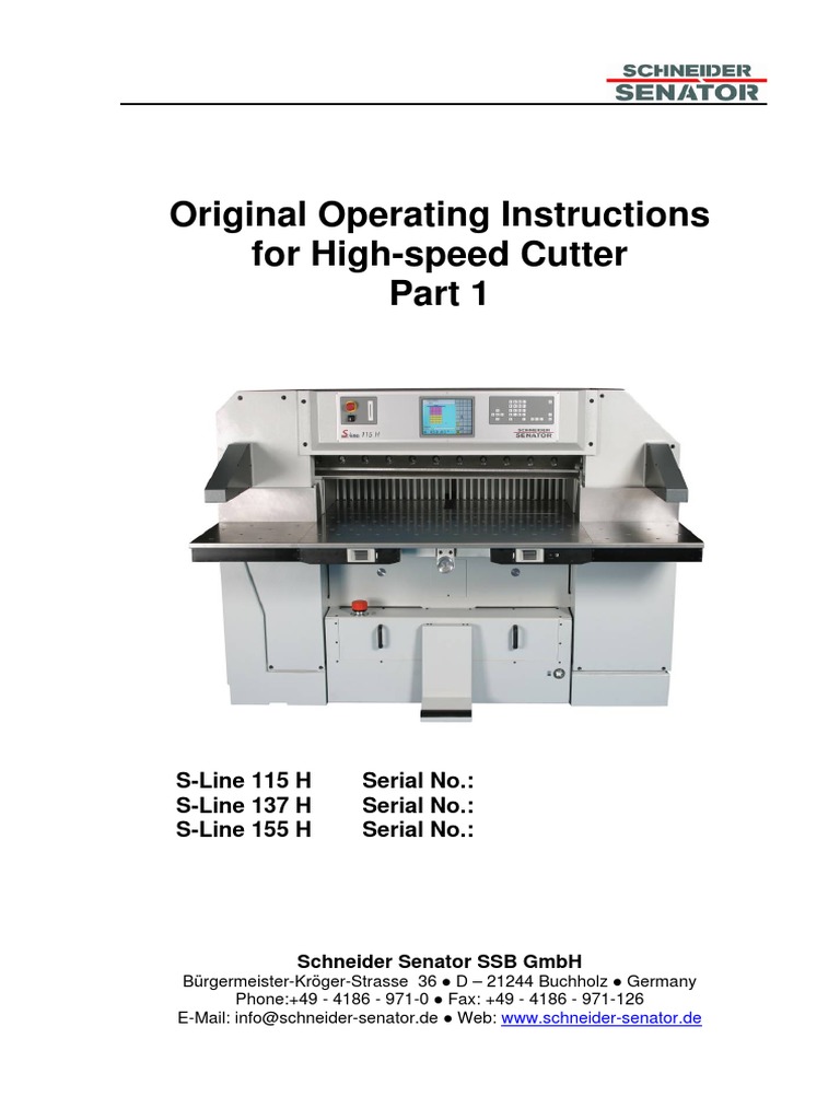 S-Line 115-137-155 - Teil 1 - V02 - E | PDF | Paper | Safety