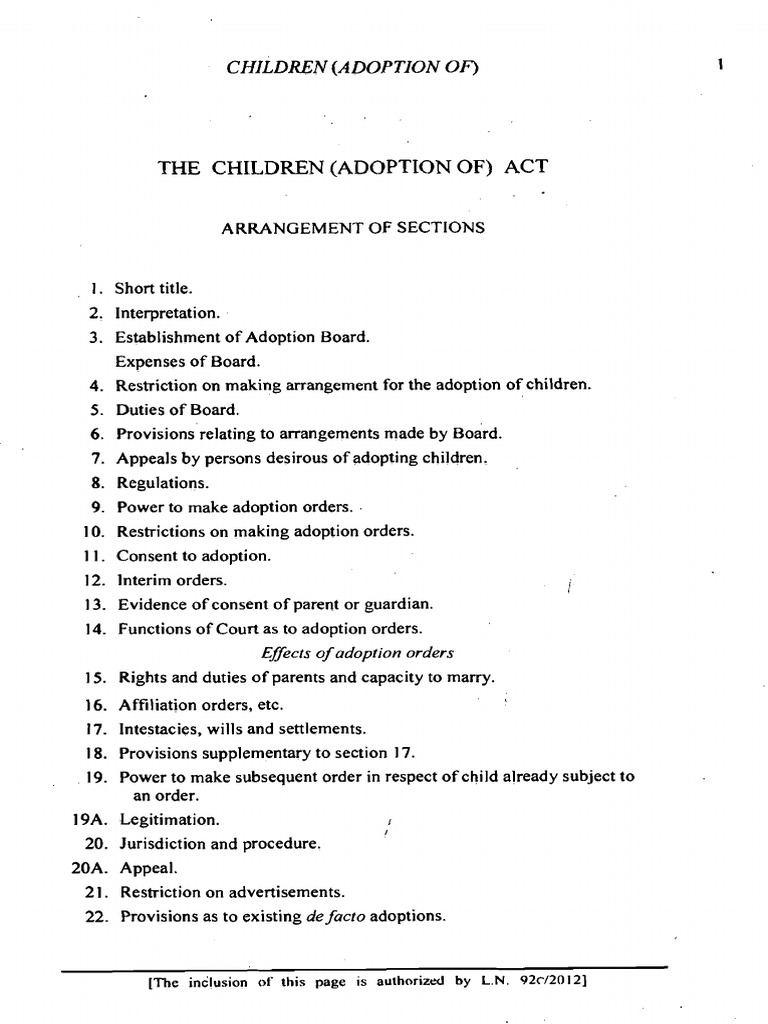 Adoption Order Regulations and Procedures | PDF | Child Custody | Adoption