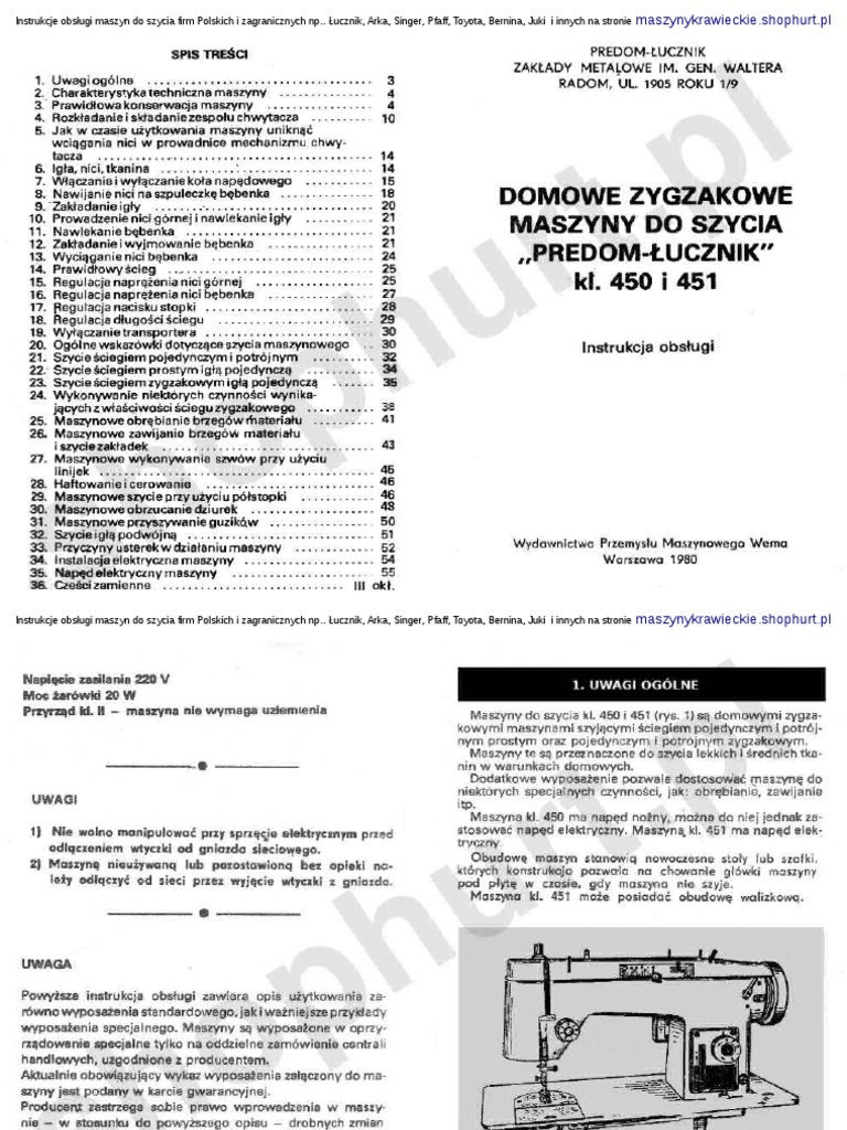 Lucznik 451 Sewing Machine | PDF