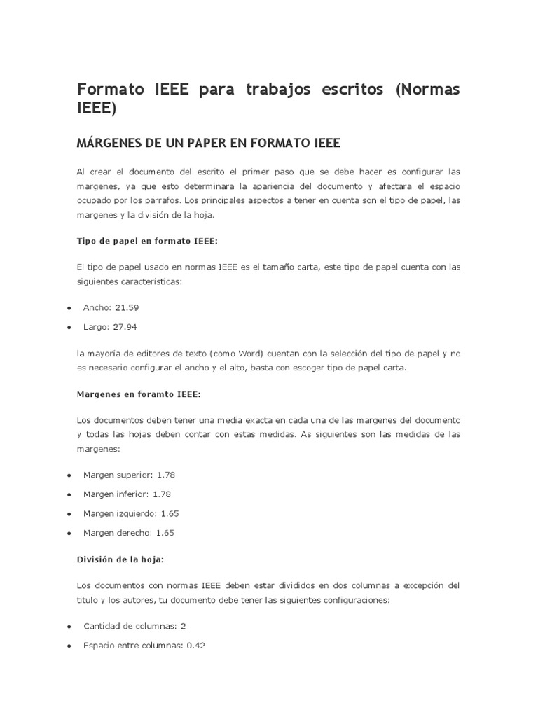 Formato IEEE para Trabajos Escritos | PDF