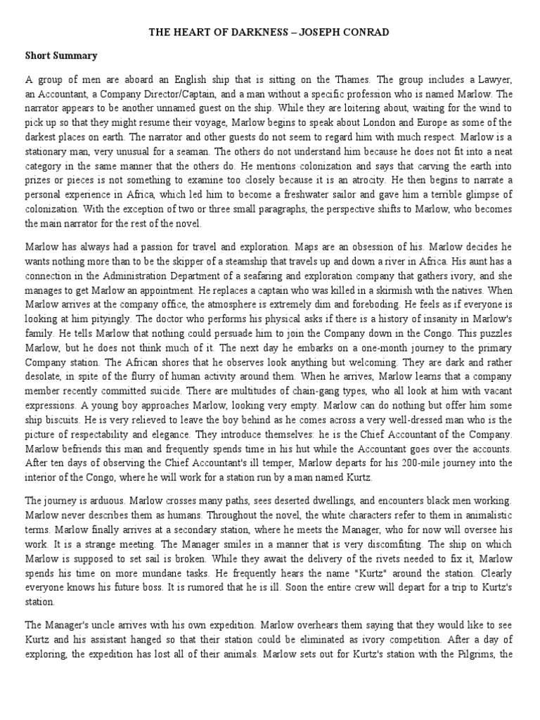 The Heart of Darkness - Joseph Conrad | PDF | Kurtz (Heart Of Darkness ...