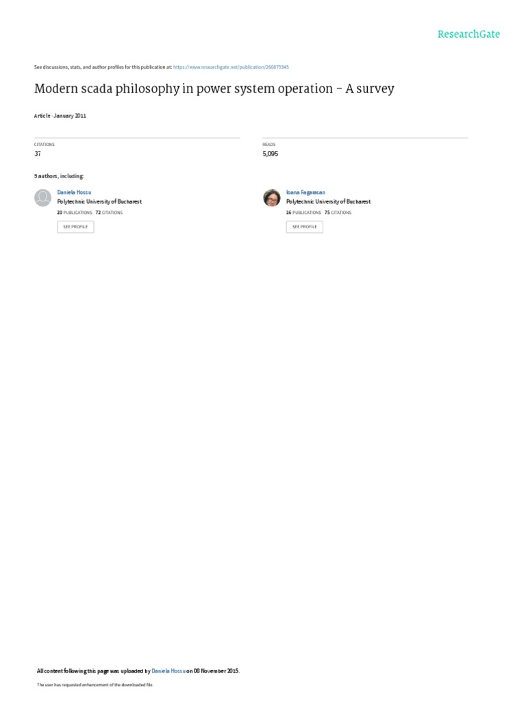 Modern Scada Philosophy in Power System Operation | PDF | Scada ...