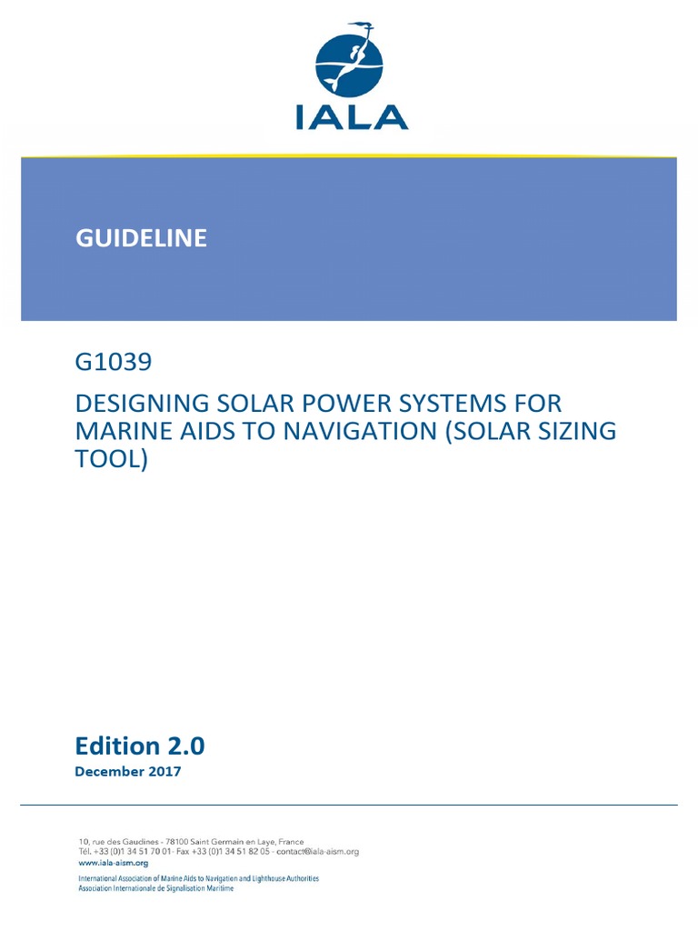 Guideline: G1039 Designing Solar Power Systems For Marine Aids To ...