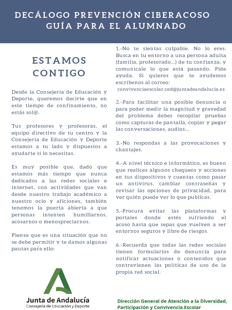 Prevención del Ciberacoso: Guía Escolar | PDF | Acoso cibernético