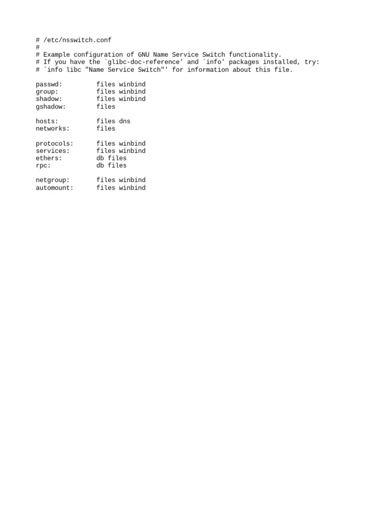Etc Nsswitch - Conf | PDF | Computers
