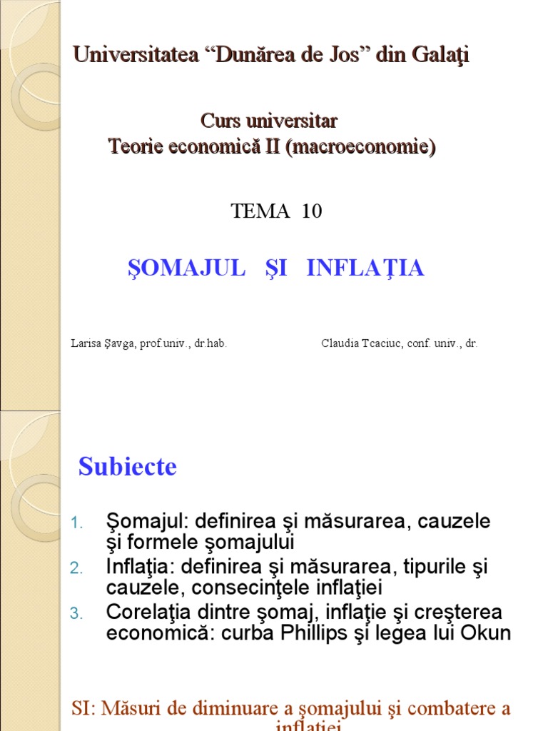 10 Somajul Si Inflatia | PDF