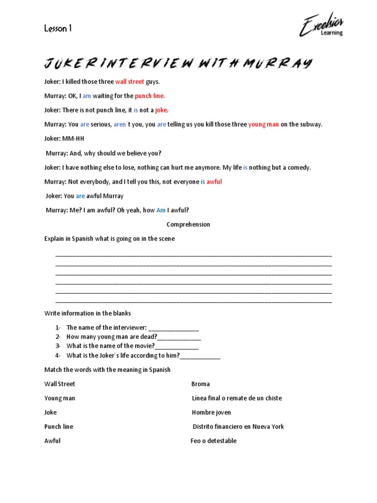 Worksheet The Joker | PDF
